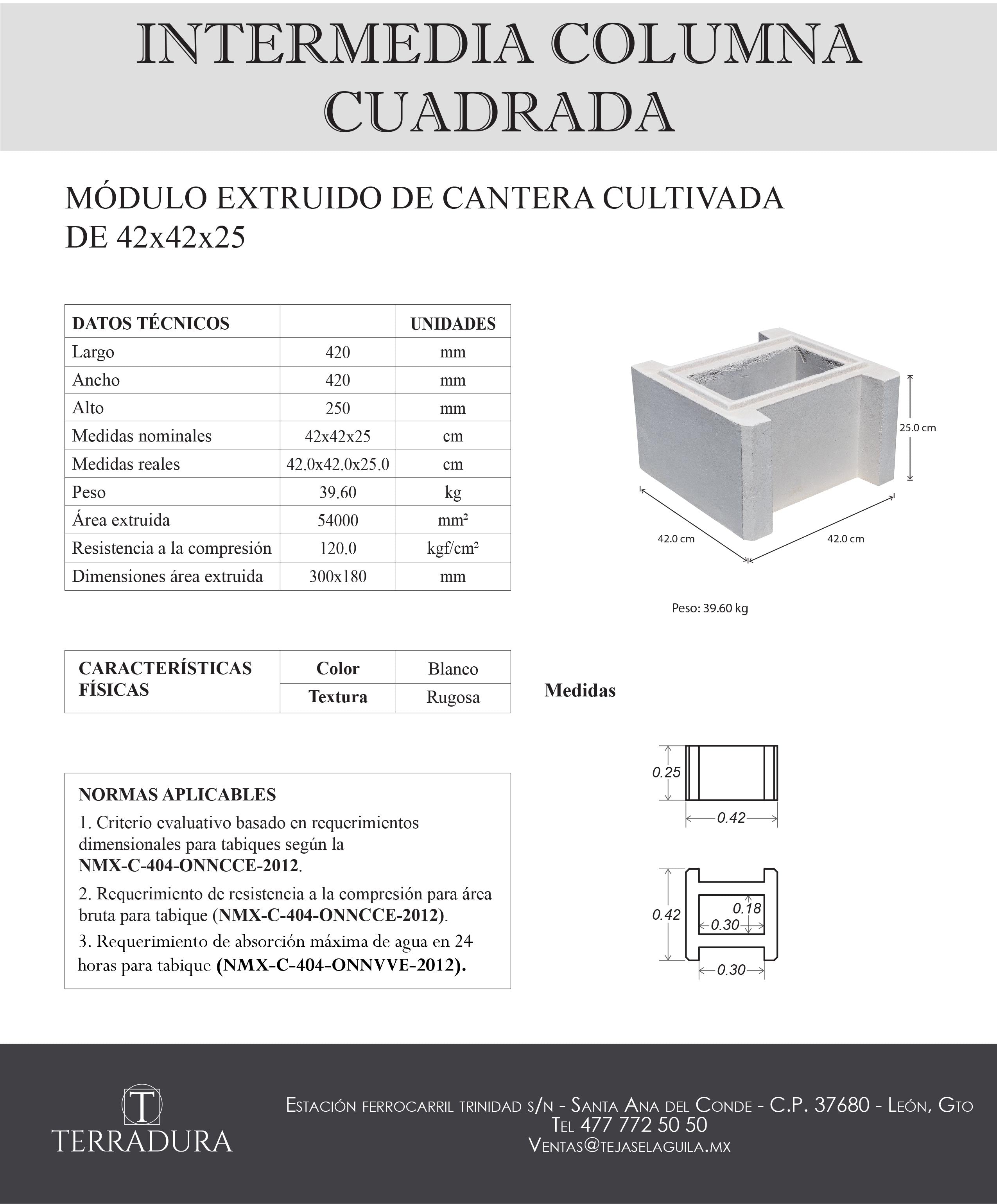 Intermedia Columna Cuadrada – Terradura